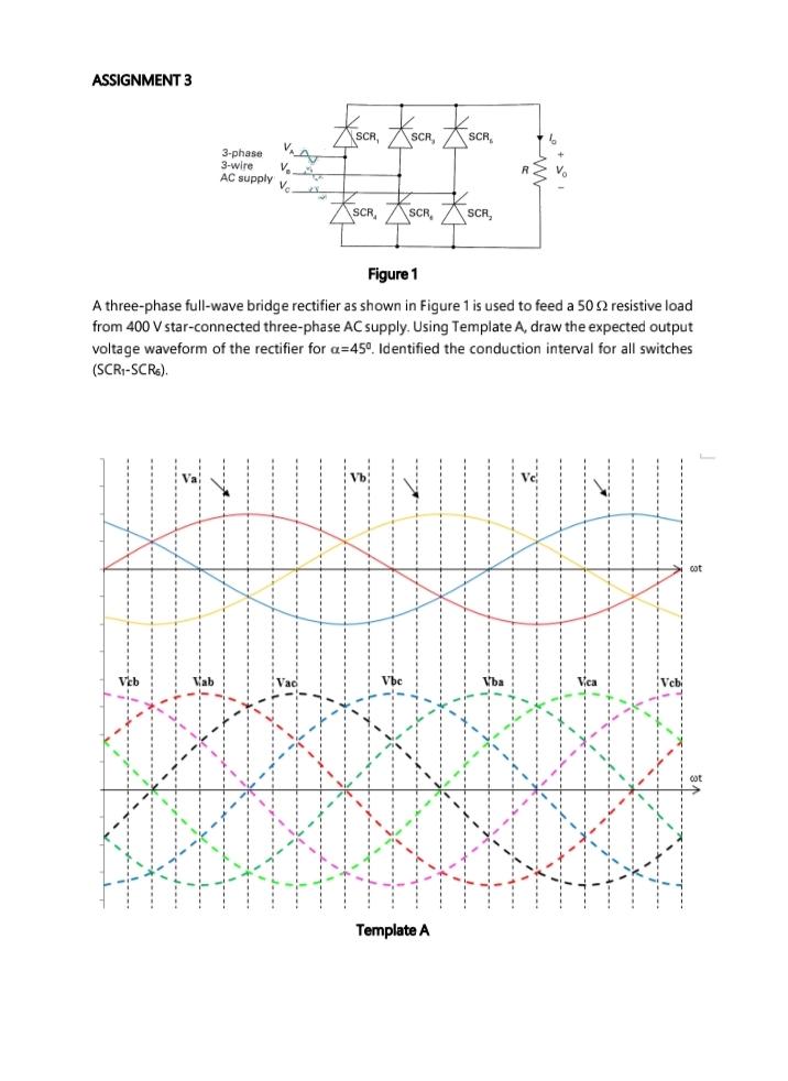 Solved Figure 1 A three-phase full-wave bridge rectifier as | Chegg.com