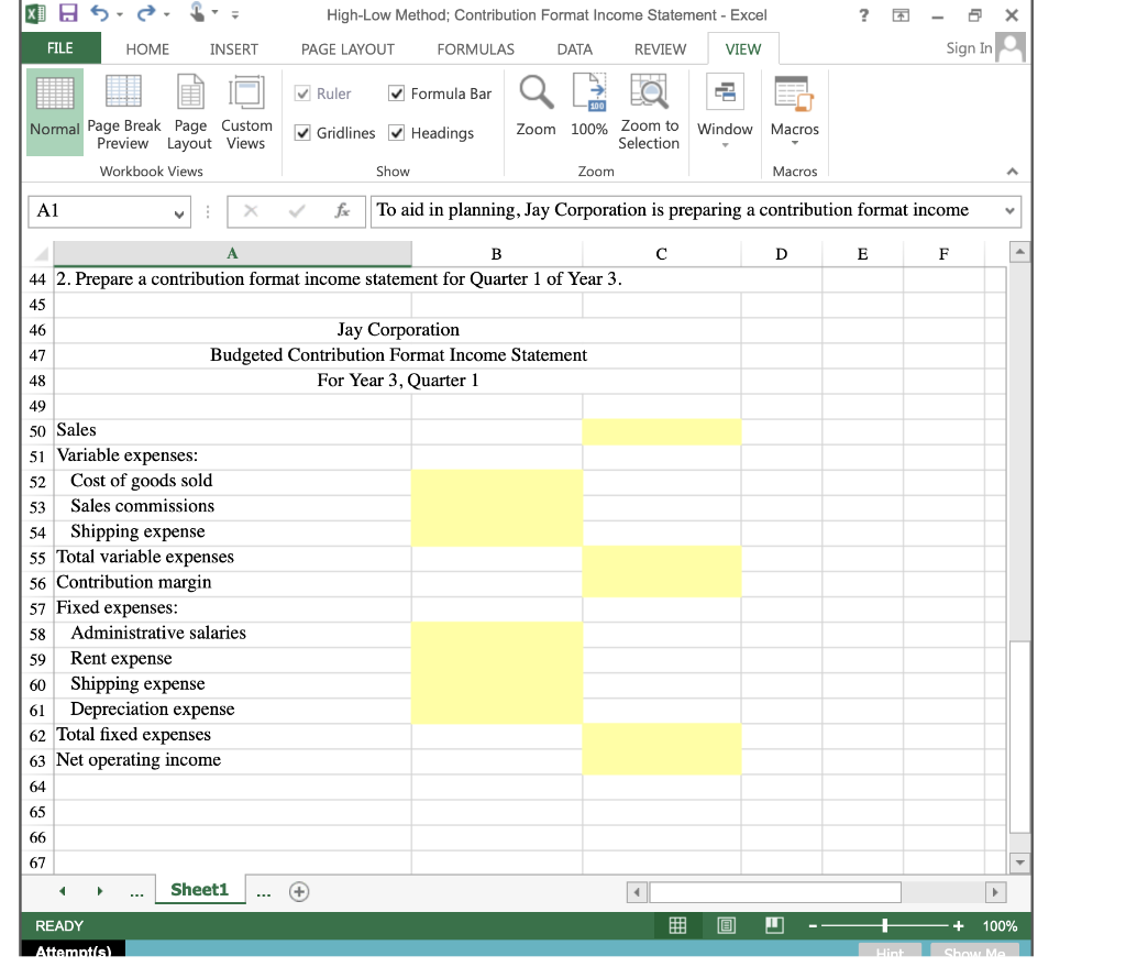 Solved: Quiz 3 On Ch18 A Saved High-Low Method; Contributi... | Chegg.com