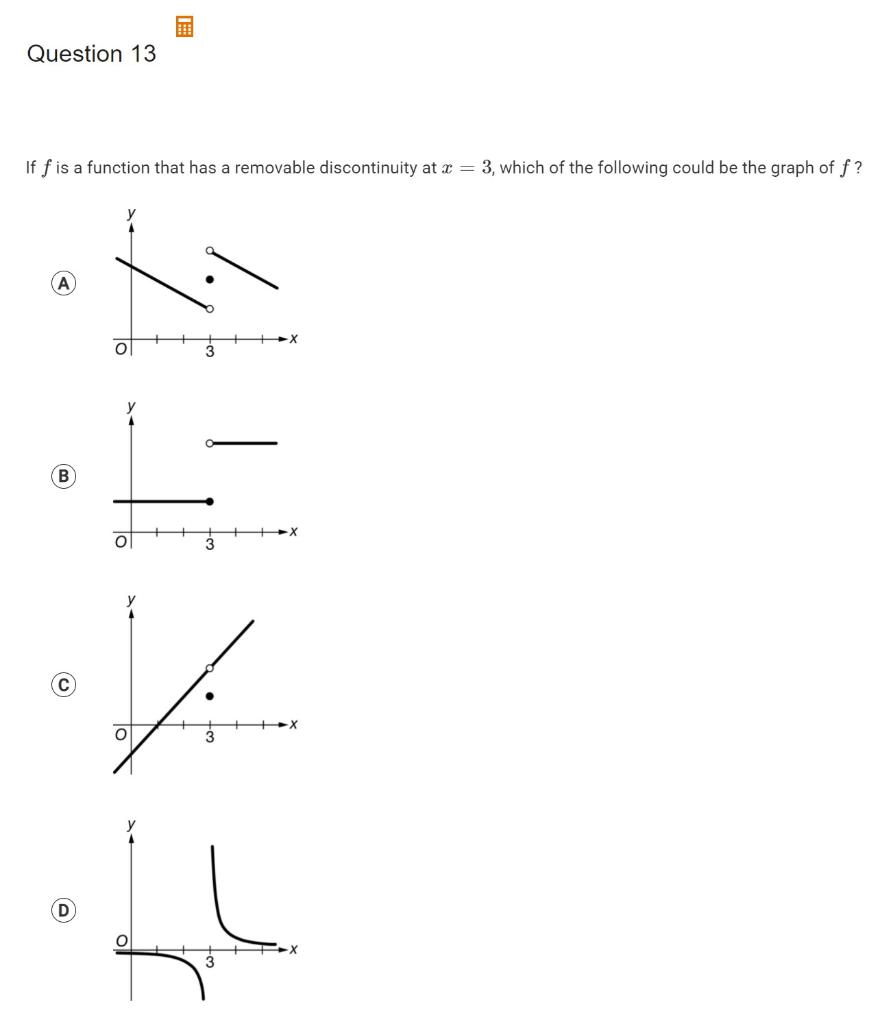 Solved Question 13 If f is a function that has a removable | Chegg.com