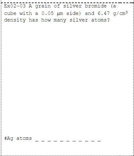 Solved Ex02-03 A grain of silver bromide (a cube with a 0.05 | Chegg.com