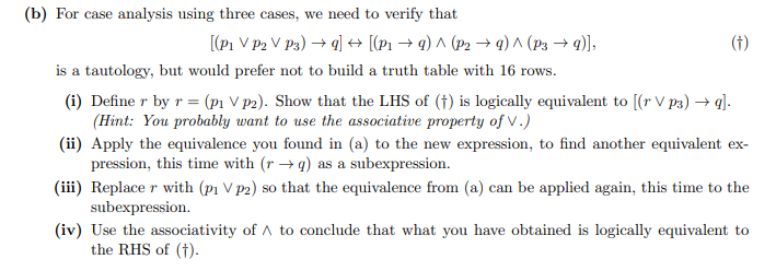 b) For case analysis using three cases, we need to | Chegg.com