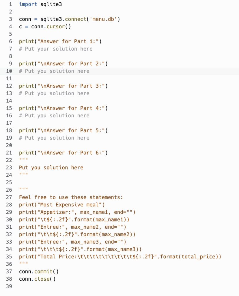 Solved I HAVE ADDED MAIN.PY AND MENU.DP LINKS TO GOOGLE | Chegg.com