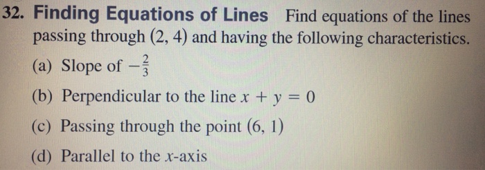Solved Find equations of the lines passing through (2, 4) | Chegg.com