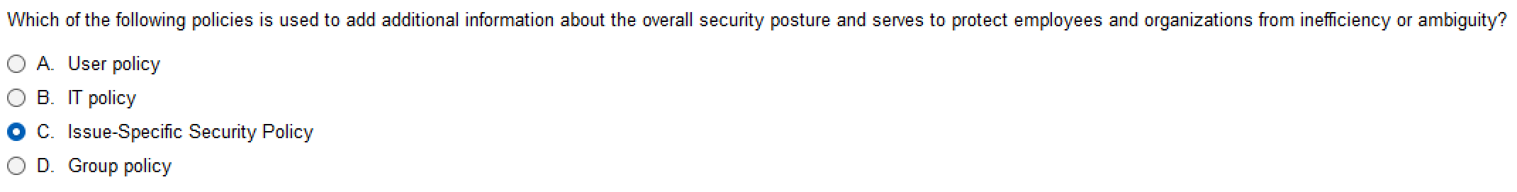 Solved Which of the following policies is used to add | Chegg.com