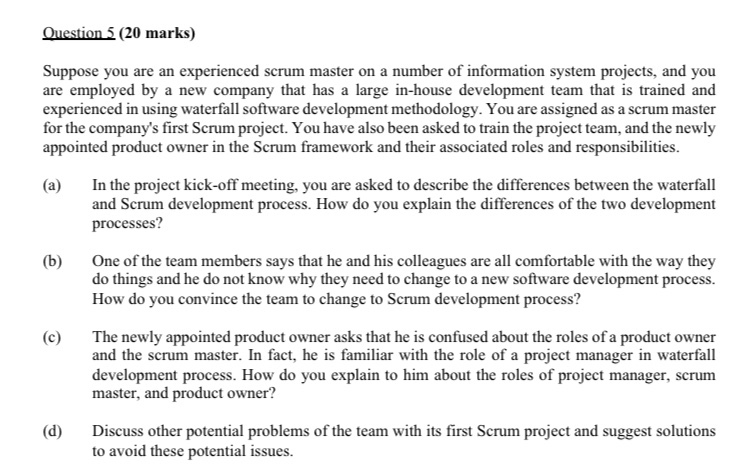 Solved Question 3 (20 marks) Suppose you are an experienced | Chegg.com