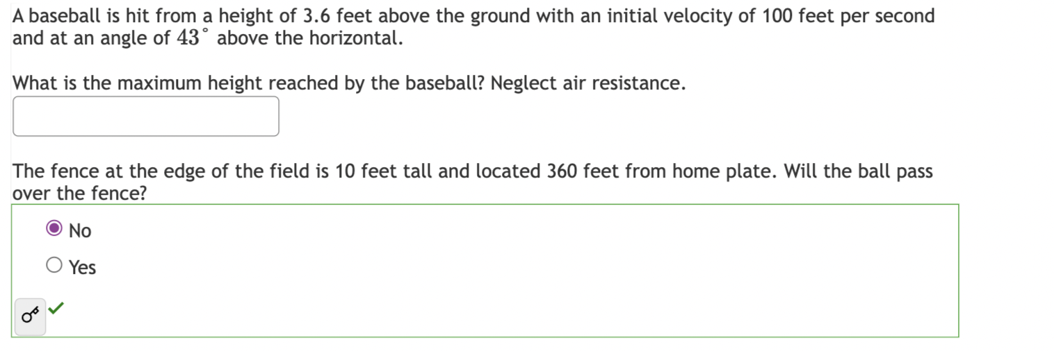 Solved A baseball is hit from a height of 3.6 teet above the | Chegg.com