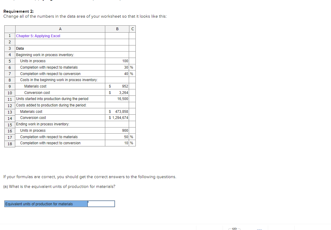 Solved Required information Chapter 5: Applying Excel The | Chegg.com