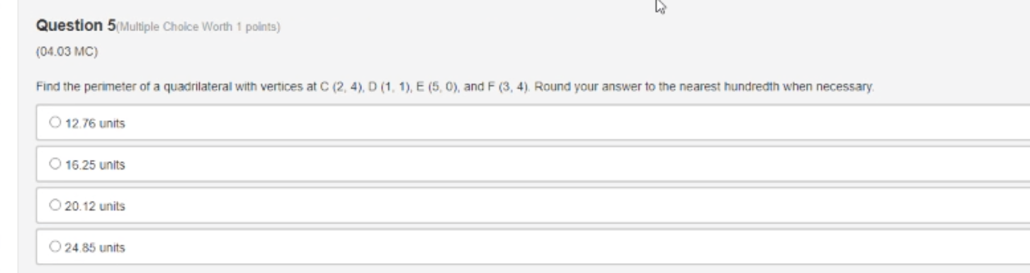 Solved Question 5 Multiple Choice Worth 1 points) (04.03 MC) | Chegg.com