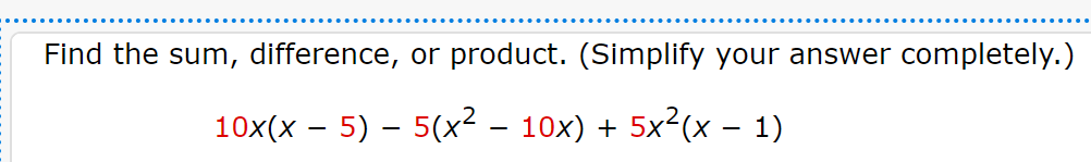 Solved Find the sum, difference, or product. (Simplify your | Chegg.com