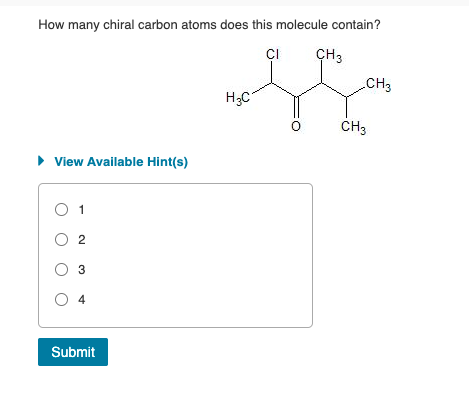 Solved How many chiral carbon atoms does this molecule | Chegg.com