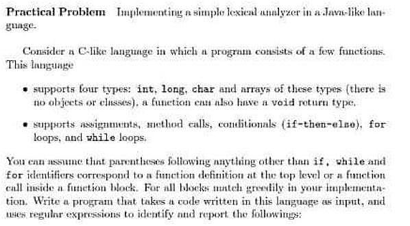 Solved Practical Problem Implementing a simple lexical | Chegg.com