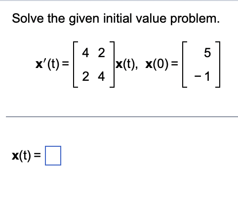 Solved Solve the given initial value problem. | Chegg.com