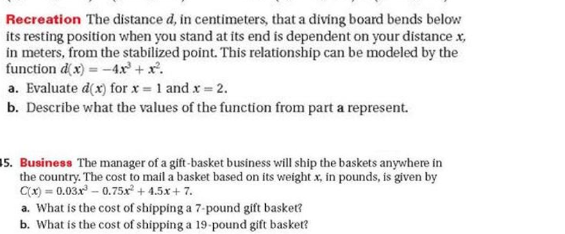 Solved Recreation The distance d, in centimeters, that a | Chegg.com