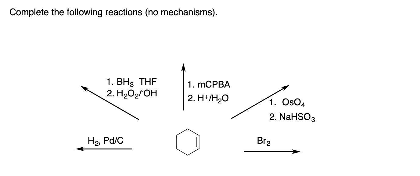 Solved Complete the following reactions (no mechanisms). | Chegg.com