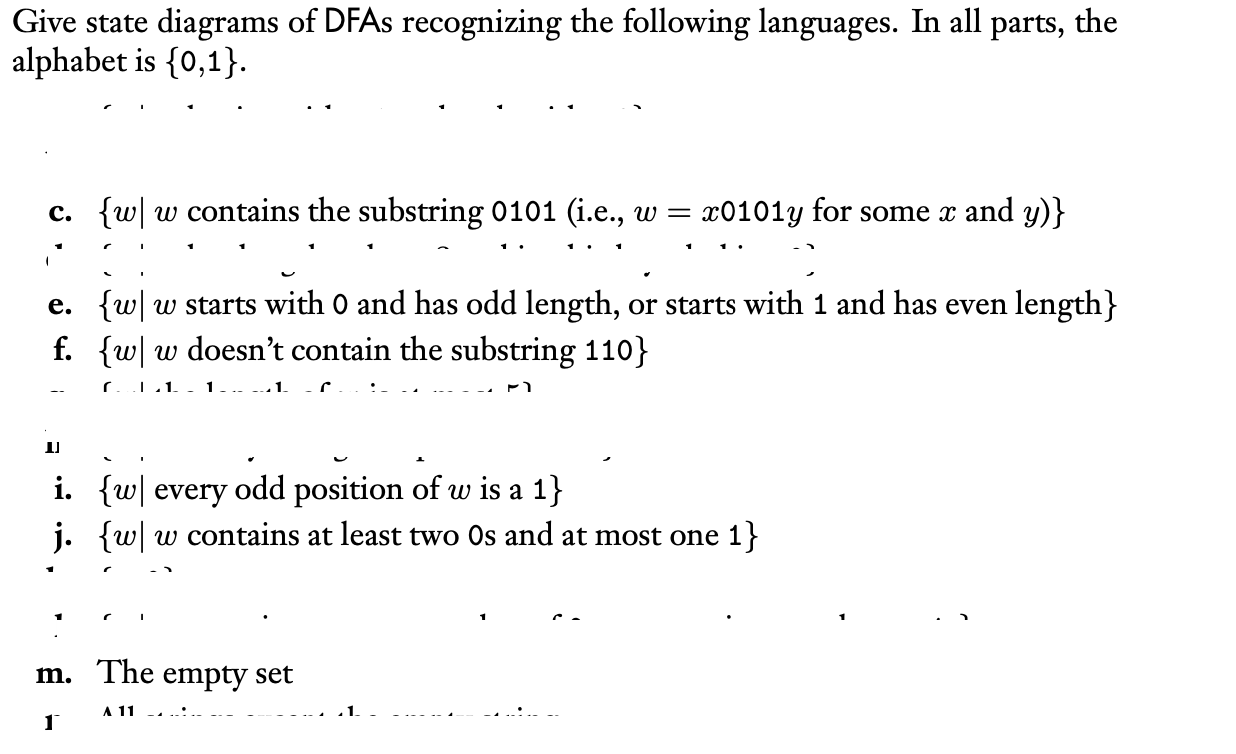 Solved Give state diagrams of DFAs recognizing the following | Chegg.com