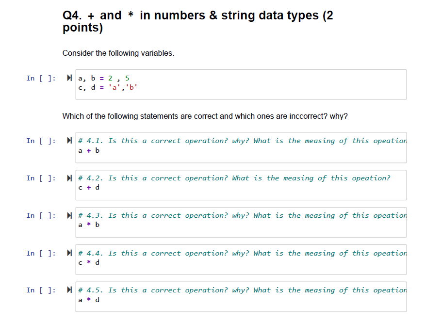Solved HW2: Variables In this assingment, we will practice | Chegg.com
