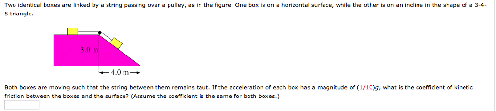 Solved Two identical boxes are linked by a string passing | Chegg.com