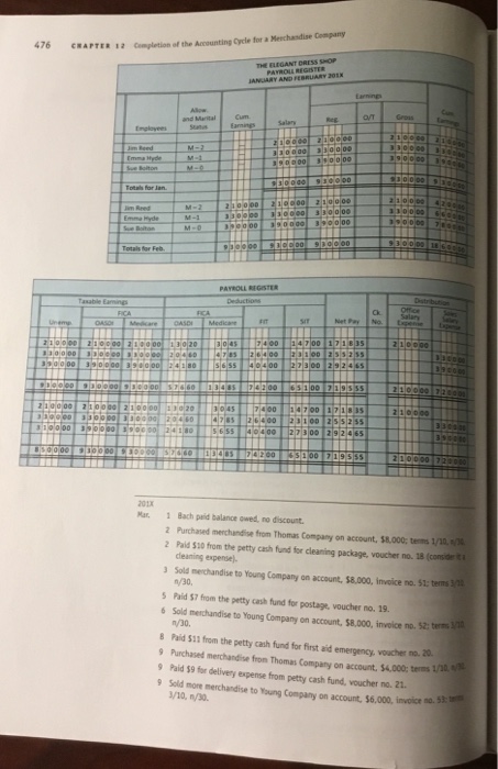 Mini Practice Set Reviewing the Accounting Cycle for | Chegg.com