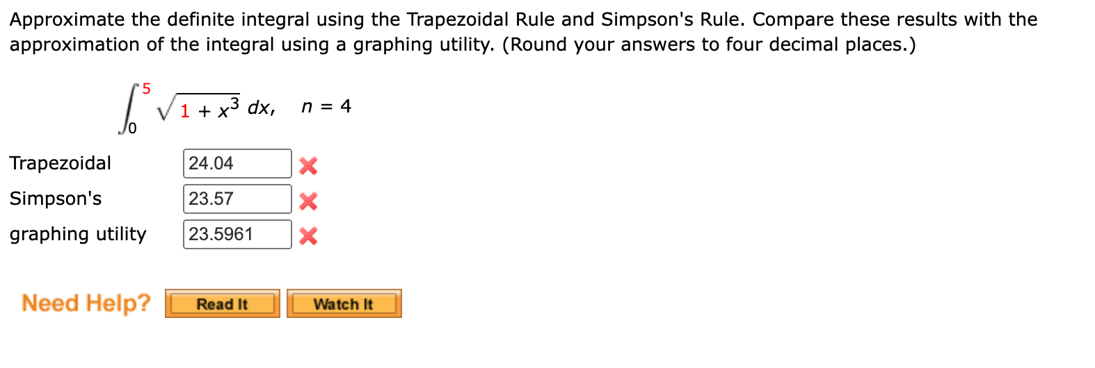 Solved Approximate the definite integral using the | Chegg.com