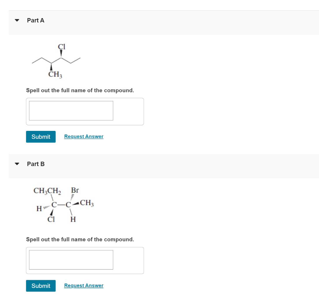Solved Spell out the full name of the compound. Part B Spell | Chegg.com