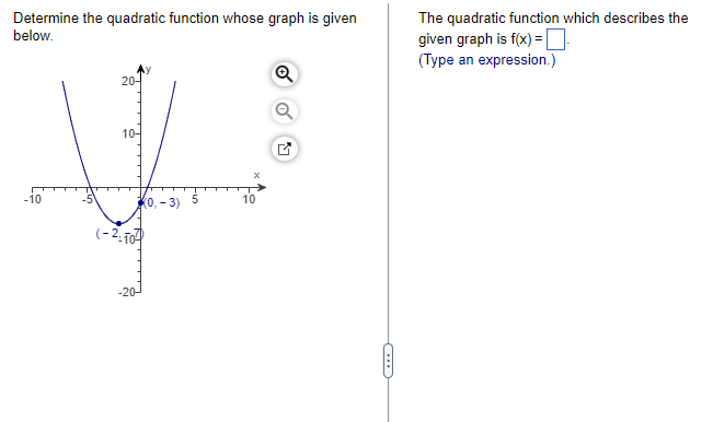 Solved Determine the quadratic function whose graph is | Chegg.com