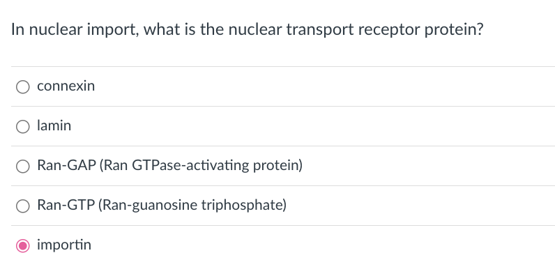Solved In nuclear import, what is the nuclear transport | Chegg.com