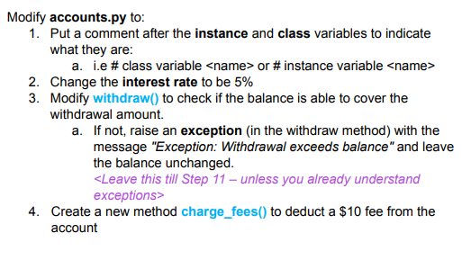 Solved modify code below class BankAccount (): | Chegg.com