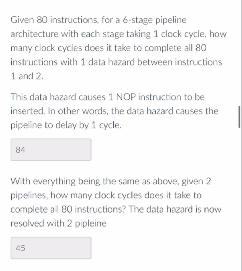 Solved Given 80 instructions, for a 6-stage pipeline | Chegg.com