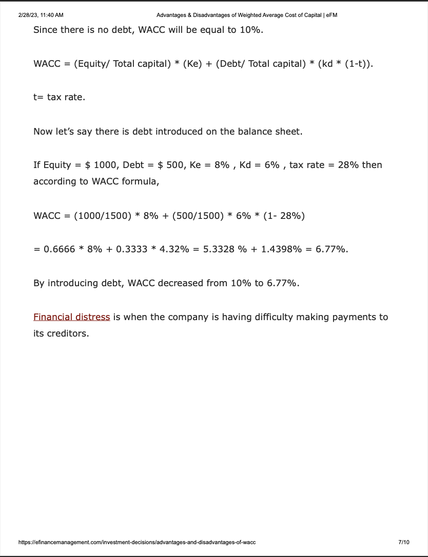 Solved Please discuss why WACC is important, and why | Chegg.com