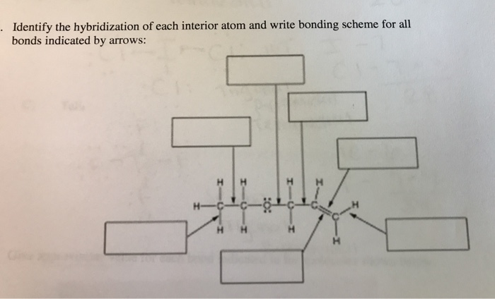 Solved Identify the hybridization of each interior atom and | Chegg.com