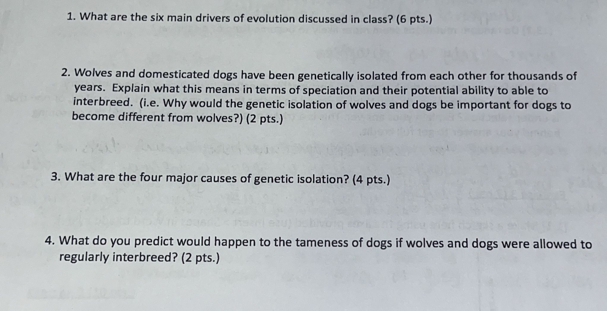 Solved What are the six main drivers of evolution discussed | Chegg.com