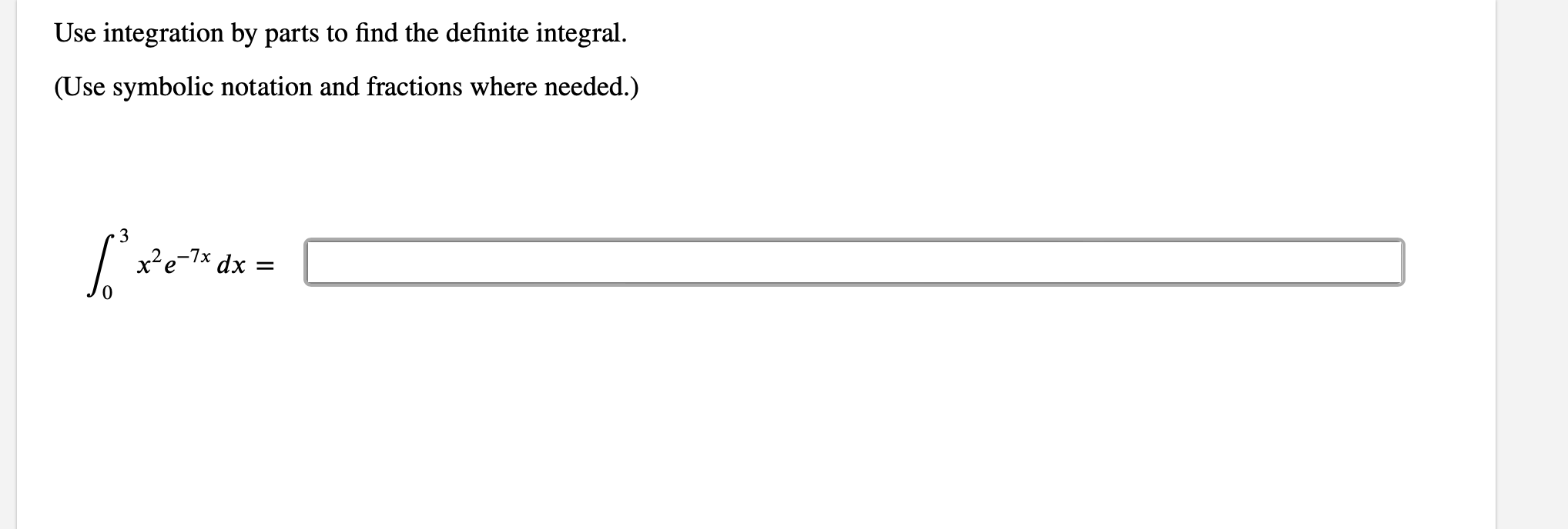 Solved Use integration by parts to find the definite | Chegg.com