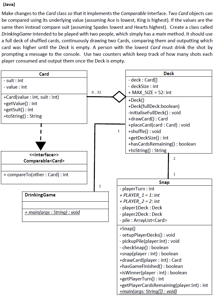 Solved ava Make changes to the Card class so that it | Chegg.com Solved ava Make changes to the Card class so that it | Chegg.com