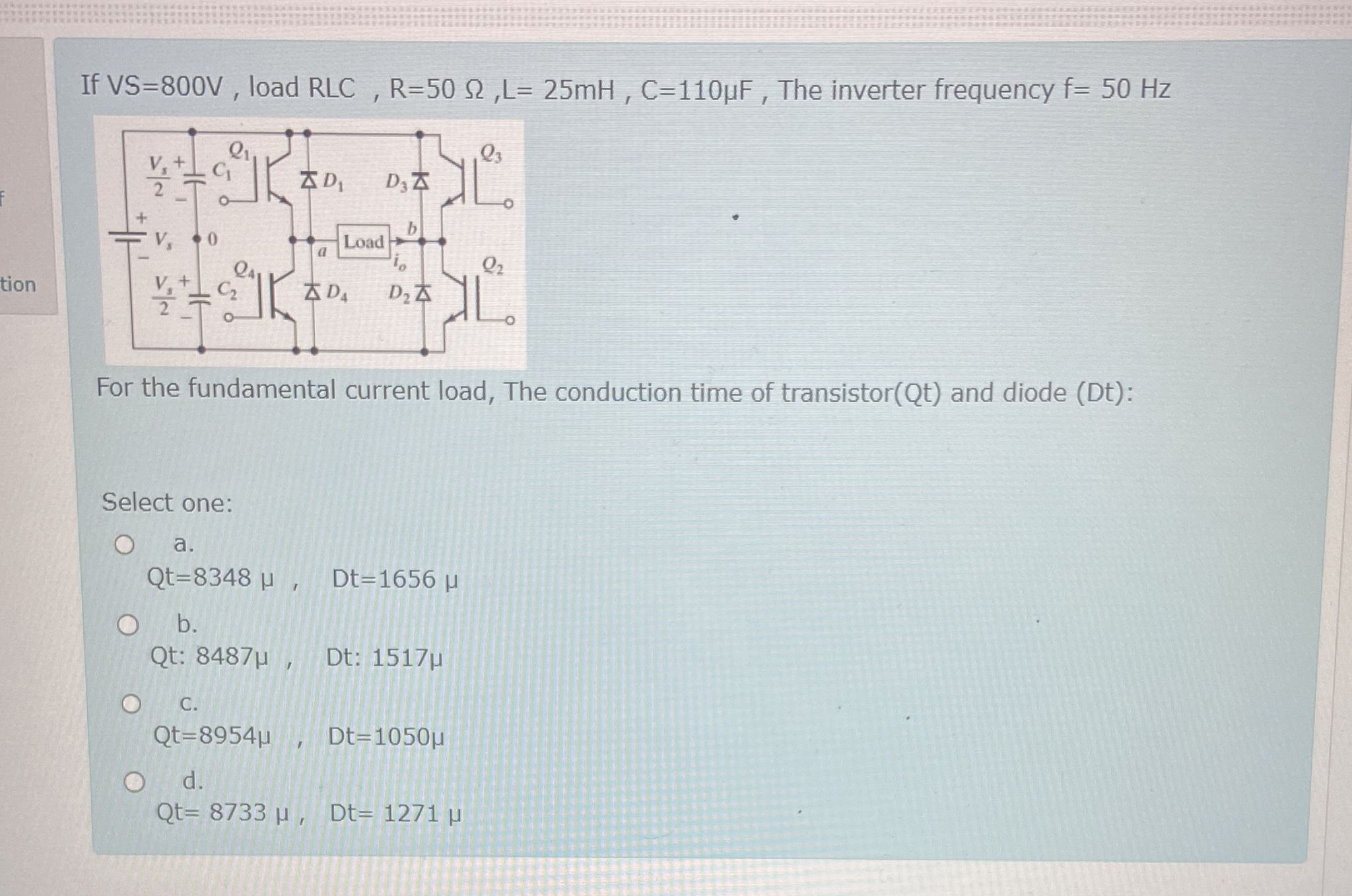 Solved For this following circuit if Vs =20 ﻿and the duty | Chegg.com