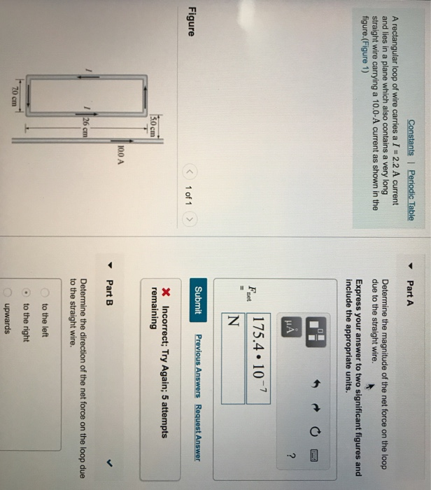 Solved Constants | Periodic Table Part A A rectangular loop | Chegg.com