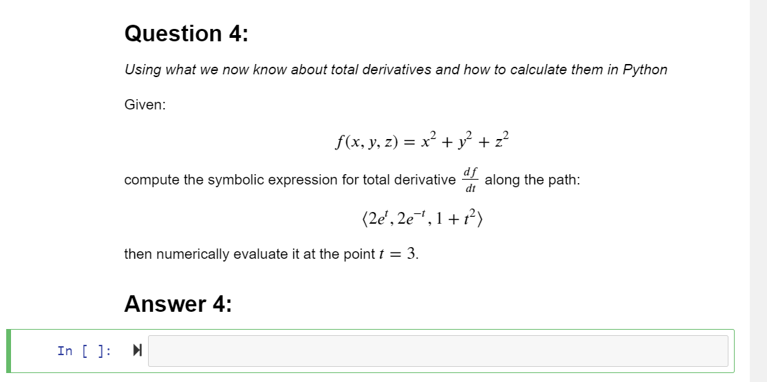 Solved Question 4: Using what we now know about total | Chegg.com