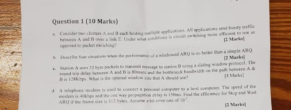 Solved Question 1 (10 Marks) a. Consider two clusters A and | Chegg.com