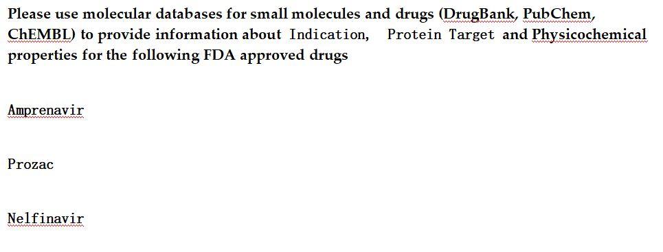 Solved Please use molecular databases for small molecules | Chegg.com