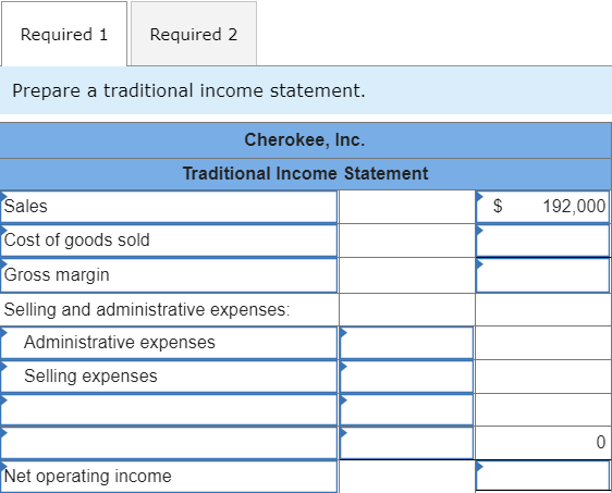 Solved Exercise 1-6 Traditional and Contribution Format | Chegg.com