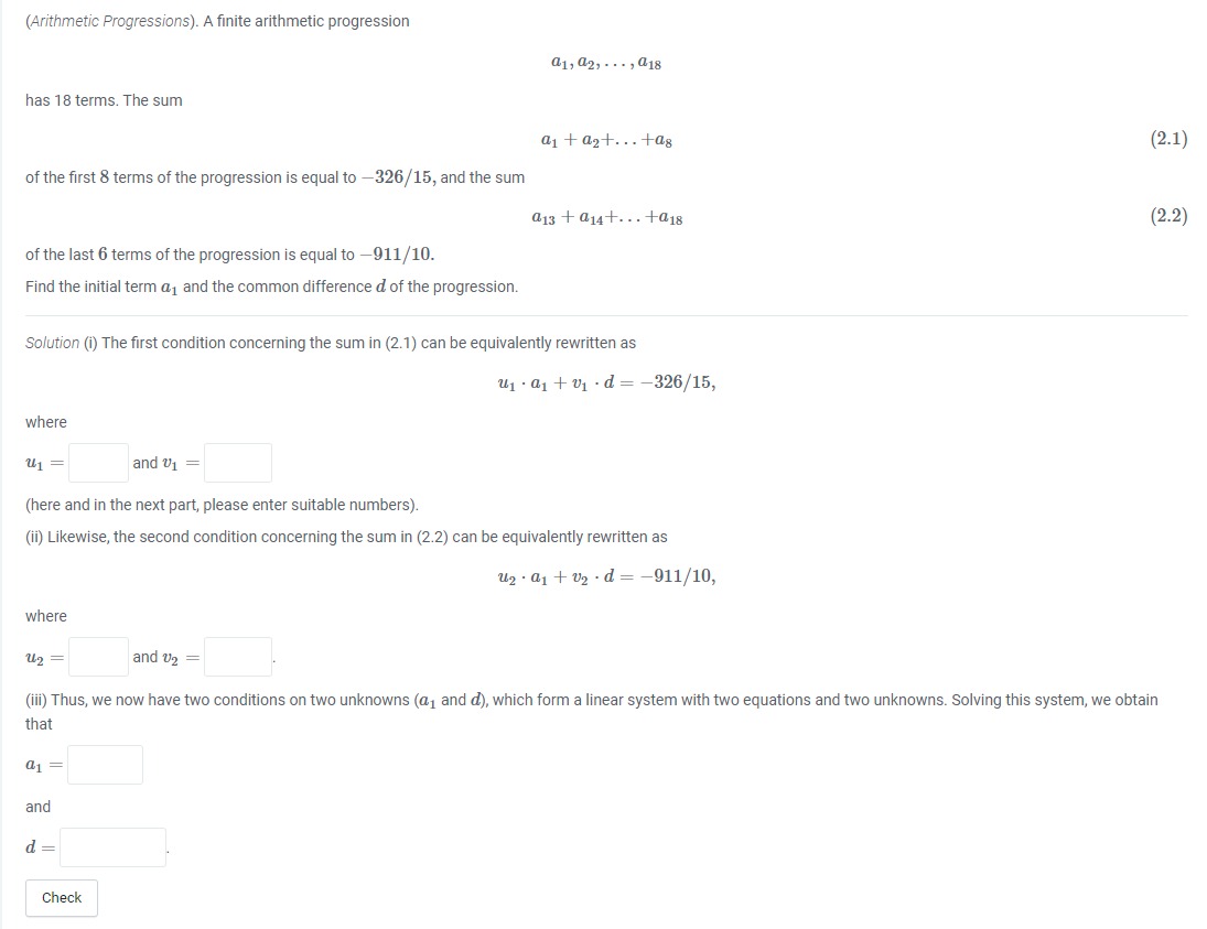 (Arithmetic Progressions). A finite arithmetic | Chegg.com