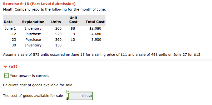 Solved Exercise 6-16 Moath Company reports the following | Chegg.com