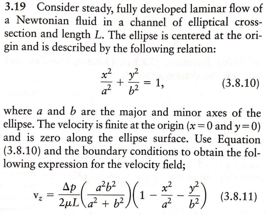 Solved 3.19 Consider steady, fully developed laminar flow of | Chegg.com