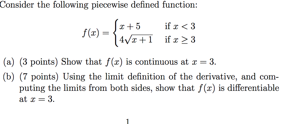 Solved Consider the following piecewise defined function If | Chegg.com
