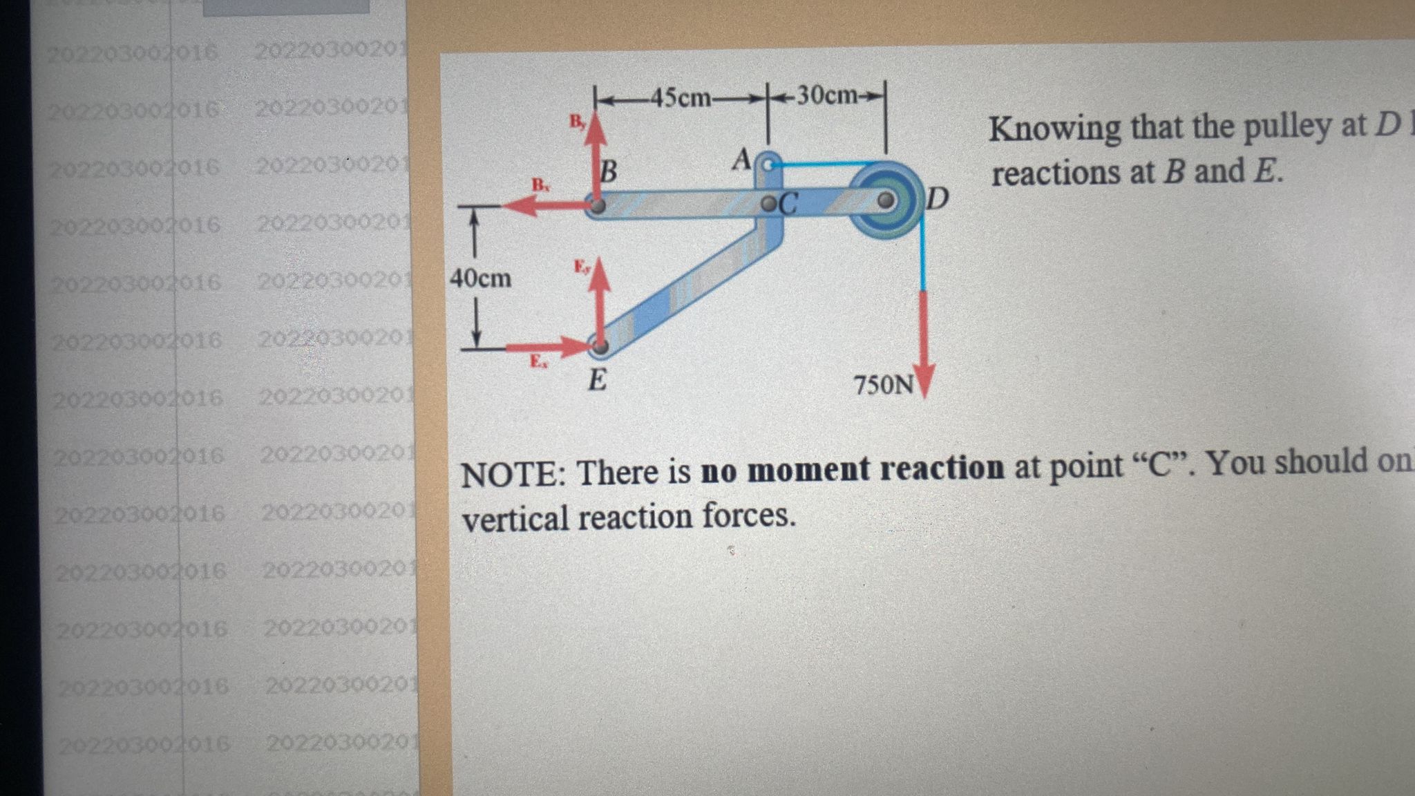 Solved Knowing that the pulley at D reactions at B and E. | Chegg.com