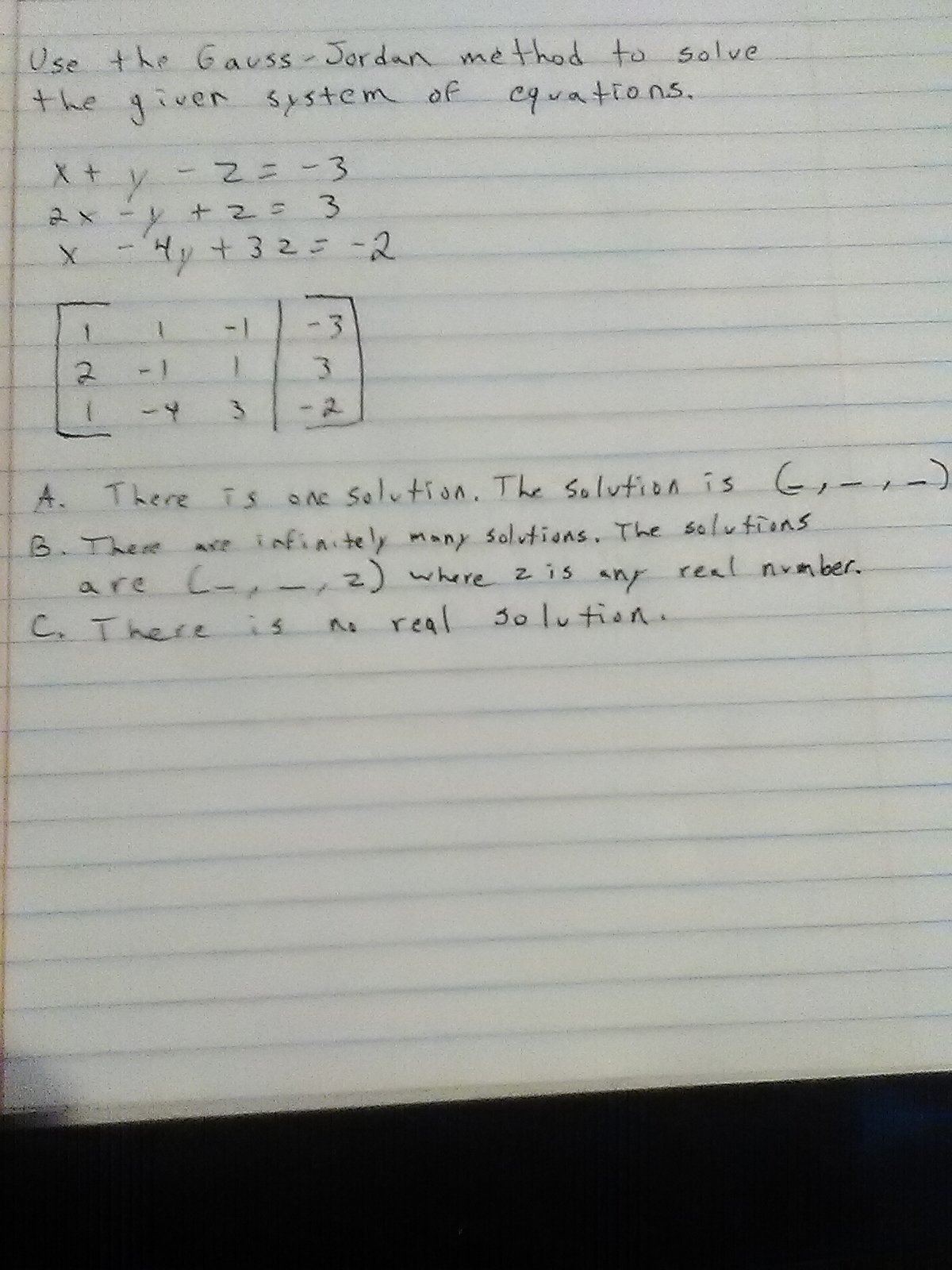 Solved Use the 6 auss-Jordan method to solve the giver | Chegg.com