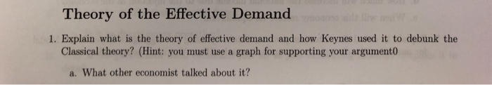 Solved Theory of the Effective Demand 1. Explain what is the | Chegg.com