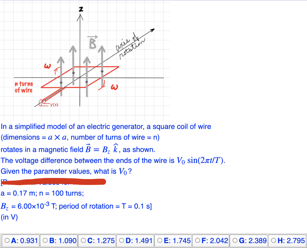 Solved In a simplified model of an electric generator, a | Chegg.com