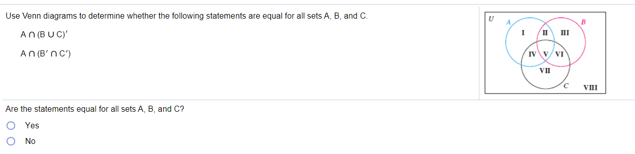 Solved Use Venn diagrams to determine whether the following | Chegg.com