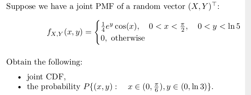 Solved Suppose we have a joint PMF of a random vector | Chegg.com