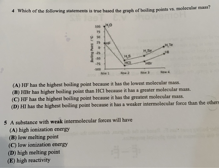 Solved 4 Which of the following statements is true based the | Chegg.com